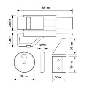 Cubicle Lock - Outer Indicator Bolt With Internal Latch/Catch - 19mm ...